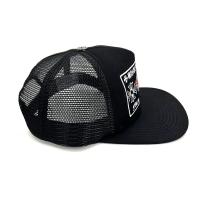 China Cotton Foam 5 Panel Trucker Hat Flat Brim Embroidered Patch Snapback Cap for sale