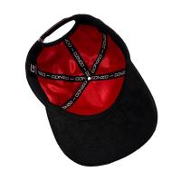 China Street Baseball Caps Suede Brim Cotton Crown Custom Embroidery 5 Panel Inside Satin Lining Woven And Metal for sale