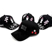 China Suede Baseball Hat Satin Lined Embroidered Cotton 5 Panel Brim Rhinestone And Leather Stars for sale