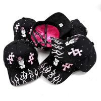 China Suede Baseball Hat Satin Lined Embroidered Cotton 5 Panel Brim Rhinestone And Leather Stars for sale