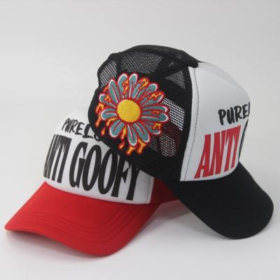 China Embroidered Print Mesh Foam Custom Embroidery Trucker Hats Truckers 5 Panel Gorros for sale