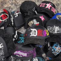 China Suede 5 Panel Custom Hats Baseball Cap 3D Embroidery Rhinestone Accent Gorras for sale