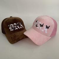 China Suede Trucker Snapback Velvet Trucker Hat Cap Breathable Structured Cap for sale