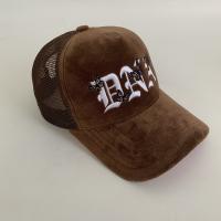 China Suede Trucker Snapback Velvet Trucker Hat Cap Breathable Structured Cap for sale