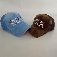 China Suede Trucker Snapback Velvet Trucker Hat Cap Breathable Structured Cap for sale