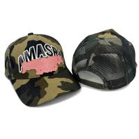 China 5 Panel Mesh Custom Logo Baseball Caps Leather Patch Silk Screen Printing Embroidery Logo Custom Camo Trucker for sale