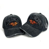 China Suede Baseball Caps 3D Customized Letters Butterfly Embroidered Soft High Crown Structured Washed Old Distressed for sale