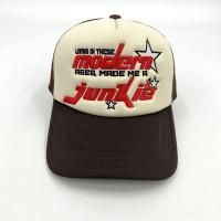 China Special Colors Custom Trucker Hat Embroidered Powder Puff Printing Snapback Cap for sale