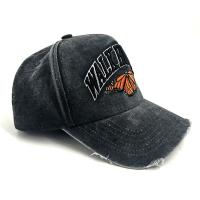 China Popular 5 Panel Custom Baseball Caps Washed Cotton Distress 3D Puff Embroidery Sport for sale