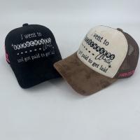 China Velvet Suede Mesh Custom 3D Embroidery Trucker Hats Sports Snapback Cap for sale