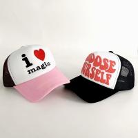 China 3D Embroidery Mesh Trucker Hats Puff Printed 58-60CM Adjustable for Unisex for sale