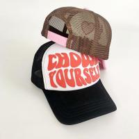 China 3D Embroidery Mesh Trucker Hats Puff Printed 58-60CM Adjustable for Unisex for sale