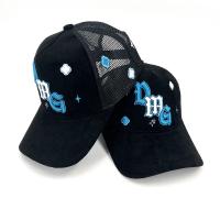 China Rhinestone Baseball Hat Custom Suede Outdoor Trucker 3D Puff Embroidery Custom Tag for sale