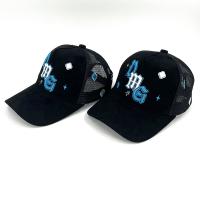 China Rhinestone Baseball Hat Custom Suede Outdoor Trucker 3D Puff Embroidery Custom Tag for sale