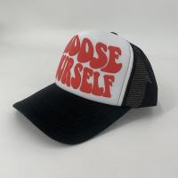 China 5 Panel 100% Polyester Mesh Trucker Hat Two Tone Custom logo 3d Puff Printing for sale