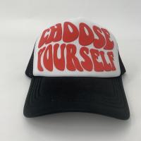 China 5 Panel 100% Polyester Mesh Trucker Hat Two Tone Custom logo 3d Puff Printing for sale
