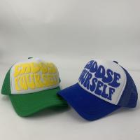 China 5 Panel 100% Polyester Mesh Trucker Hat Two Tone Custom logo 3d Puff Printing for sale