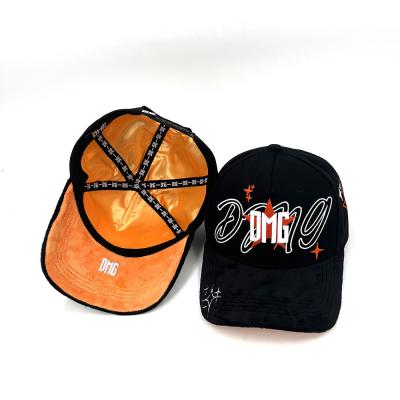 China Cotton Sport Custom Baseball Caps 3D Embroidery Logo Velvet Brim Design for sale