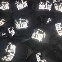 China Custom 3M Reflective Trucker Hat Luminous Logo Sublimation Transfer Printing for sale