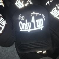 China Custom 3M Reflective Trucker Hat Luminous Logo Sublimation Transfer Printing for sale