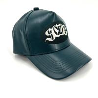 China 5 Panel PU Leather Custom Hats Baseball Cap Patch Logo Stitching Personalized for sale