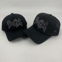 China Custom Crystal Diamond Trucker Hats 3M Reflection Night Light Embroidered for sale