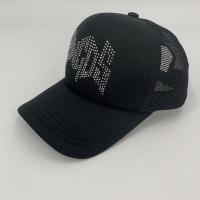 China Custom Crystal Diamond Trucker Hats 3M Reflection Night Light Embroidered for sale
