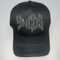 China Custom Crystal Diamond Trucker Hats 3M Reflection Night Light Embroidered for sale