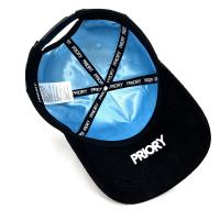 China Full Black Suede Cotton Custom Hats 5 Panel 3D Embroidery Blue Lining Baseball Cap for sale