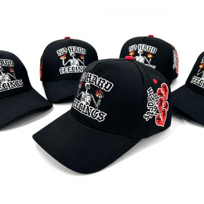 China A Frame Cotton Fabric Mens Baseball Hat 5 Panel Custom Embroidered Logo for sale