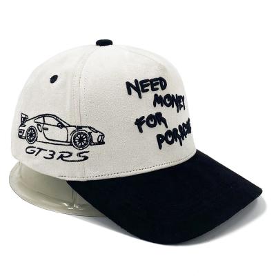 China Unisex Cotton Suede Custom Baseball Caps 3D Embroidery Logo 5 Panel Snapback Gorras Outdoor Sports for sale