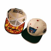 China 6 Panel Custom Flat Bill Snapback Caps Luxurious Underbrim Visor Baseball Adjustable for sale