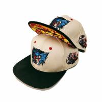 China 6 Panel Custom Flat Bill Snapback Caps Luxurious Underbrim Visor Baseball Adjustable for sale