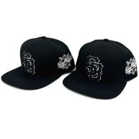 China Custom 3D Embroidered 6 Panel Snapback Caps Flat Bill Brim Unstructured Adjustable for sale