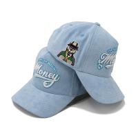 China Custom 3D Embroidery Logo Baseball Caps Suede 6 Panel A Frame Outdoor Gamuza Snapback Sports Curved Brim for sale