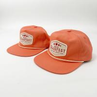 China Woven Patch 3D Embroidered Snapback Hat Cotton 5 Panel Soft Fabric Flat Bill Adjustable Cap for sale