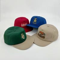 China Embroidery Cotton 5 Panel Snapback Caps Custom Logo Flat Bill Unstructured Adjustable for sale