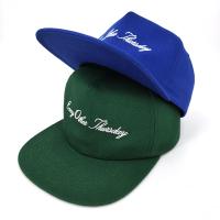China Unstructured Flat Bill 5 Panel Snapback Caps Cotton Embroidery Letters Adjustable Baseball for sale
