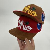 China Suede 3D Puff Embroidery Snapback Caps Structured Flat Brim Acrylic Custom Adjustable for sale