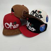 China Suede 3D Puff Embroidery Snapback Caps Structured Flat Brim Acrylic Custom Adjustable for sale