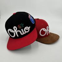 China Suede 3D Puff Embroidery Snapback Caps Structured Flat Brim Acrylic Custom Adjustable for sale