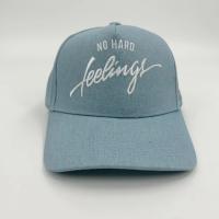 China Custom A frame Denim Baseball Caps Fabric 3D Embroidered 5 pane Deniml Two tone for sale