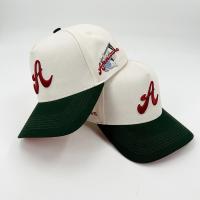 China Custom A frame Denim Baseball Caps Fabric 3D Embroidered 5 pane Deniml Two tone for sale