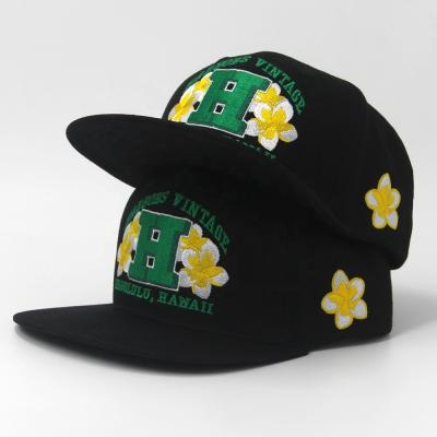China Hip Hop Custom 3D Embroidery Snapback Cap Baseball Hat Flat Brim Fitted Sports Adjustable for sale