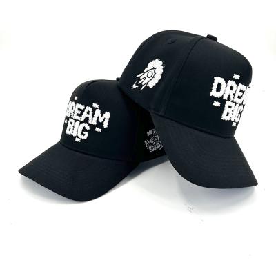 China Custom A Frame 5 Panel Baseball Caps 100% Cotton 3D Embroidered Two Tone for sale