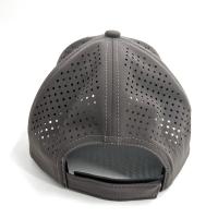 China 6 Panel Laser Cut Perforated Golf Dad Hat Waterproof 3D Embroidery Baseball Cap for sale
