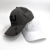 China 6 Panel Laser Cut Perforated Golf Dad Hat Waterproof 3D Embroidery Baseball Cap for sale