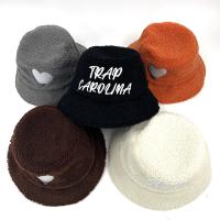 China Teddy Velvet Bucket Hat Cotton Satin Fisherman Hat Custom 3D Embroidered for sale