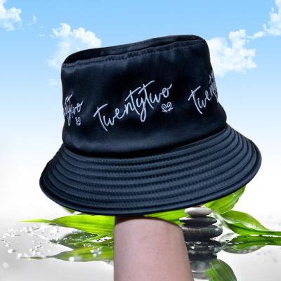 China Custom Bucket Hats Embroidery logo Custom Digital Printing Sun Visor Satin Bucket Hat for sale