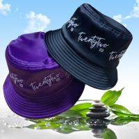 China Custom Bucket Hats Embroidery logo Custom Digital Printing Sun Visor Satin Bucket Hat for sale